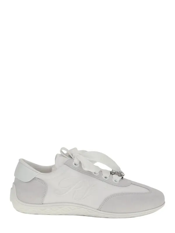 ROGER VIVIER Viv Low Suede Sneakers - White