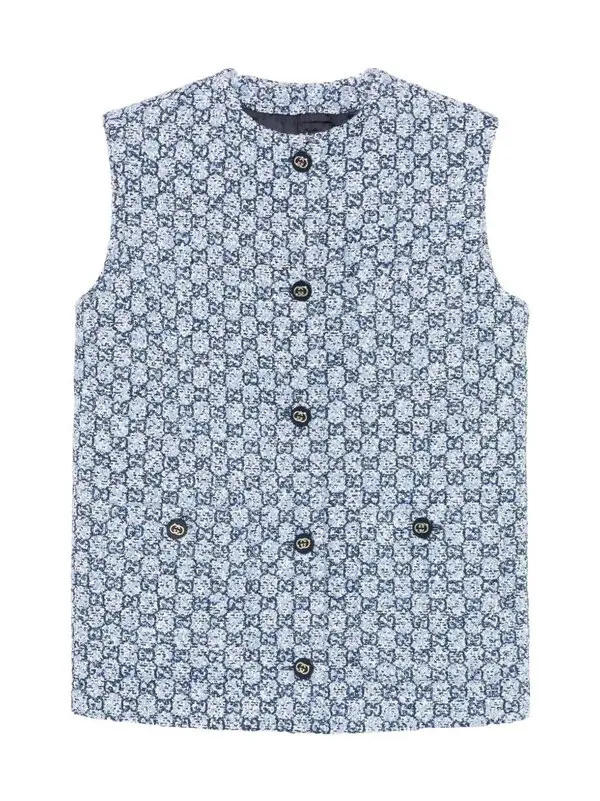 Gucci Gg Monogram Sleeveless Jacket - Multicolor
