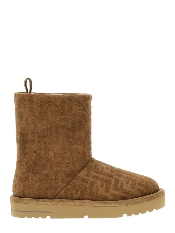 Fendi Embossed Ff Suede Après-ski Boots - Multicolor