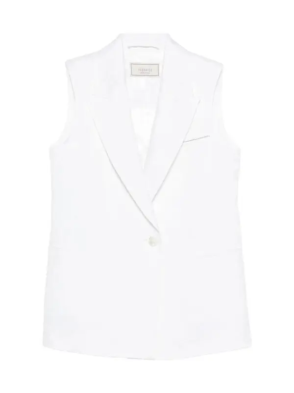 Peserico Sleeveless Lapel Waistcoat - White