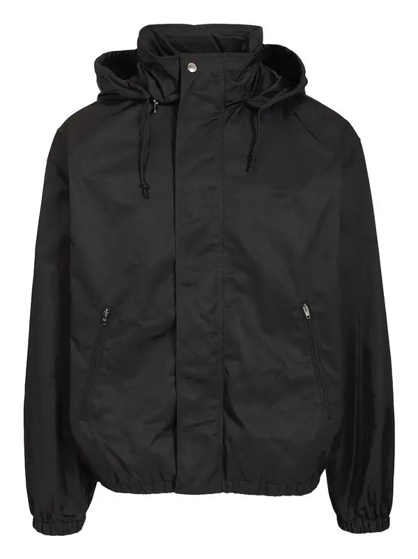 Celine Nylon Twill Hooded Windbreaker - Black
