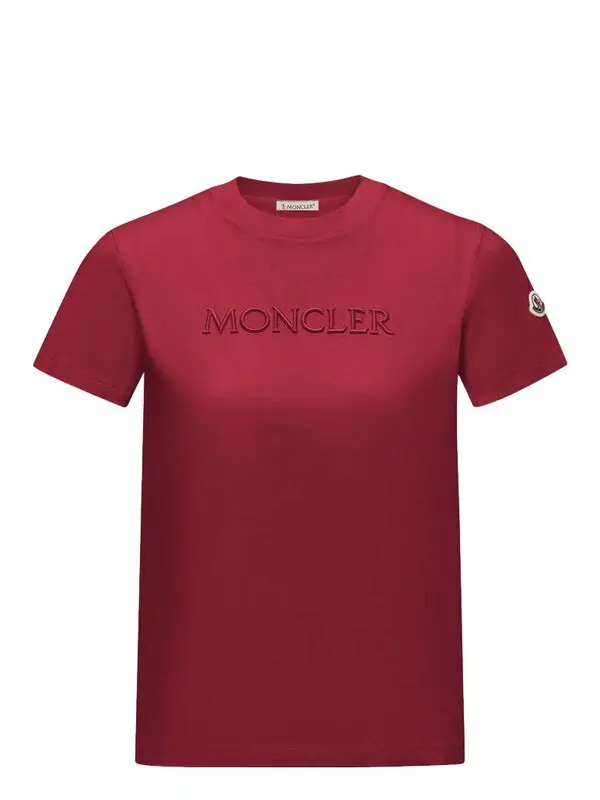Moncler Cotton T-shirt With Embroidered Logo - Multicolor