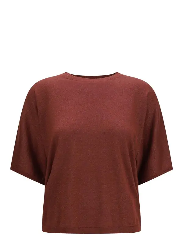 Brunello Cucinelli Short-sleeve Cashmere And Silk Sweater - Multicolor