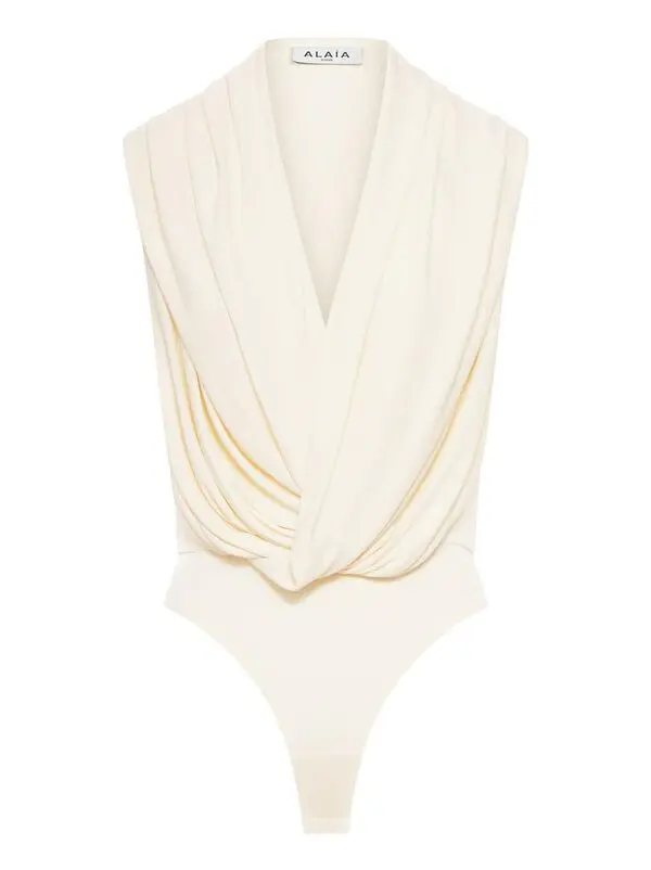 Alaïa Jersey Bodysuit With Hood - Multicolor
