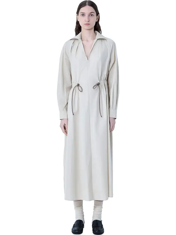 Max Mara Cotton Popeline Midi Dress - Cream