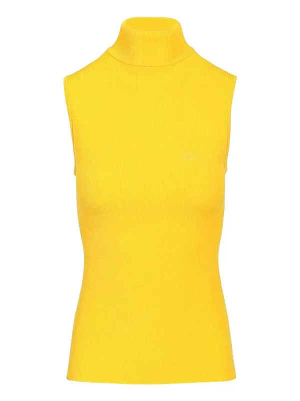 Loewe Sleeveless Ribbed Turtleneck Top - Yellow