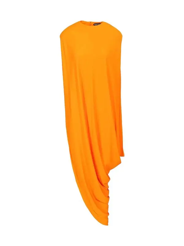 TOM FORD Asymmetrical Draped Top - Orange