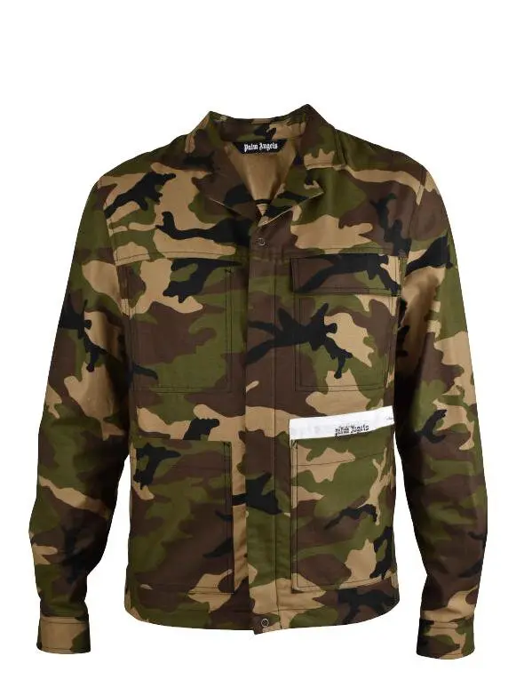 Palm Angels Camouflage Print Cotton Jacket - Yellow