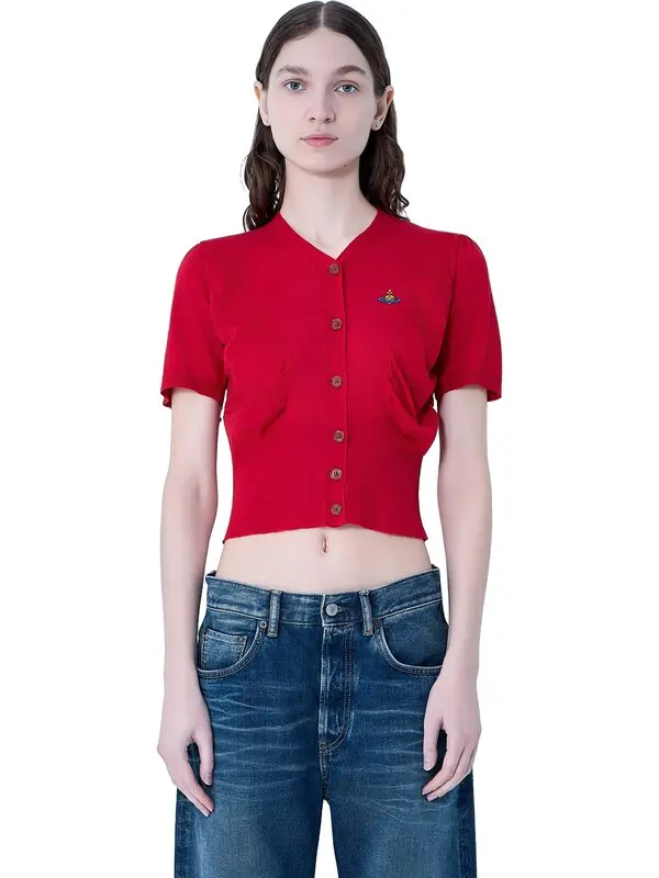 VIVIENNE WESTWOOD Pamela Ruched Cardigan - Red