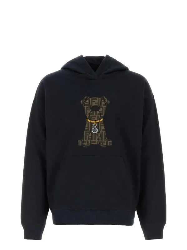 Fendi Dog Motif Hoodie - Blue