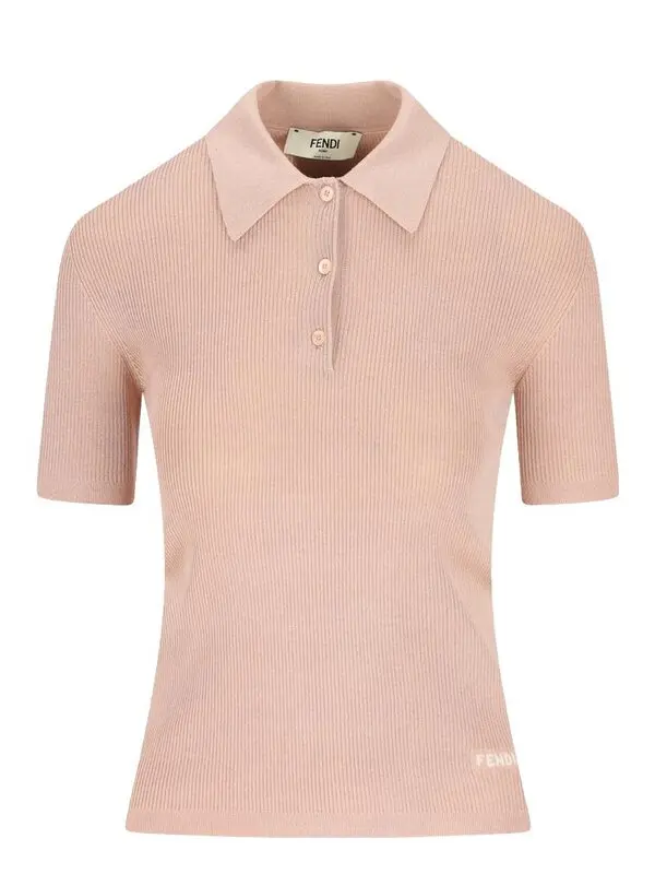 Fendi Short Sleeve Polo Top - Pink