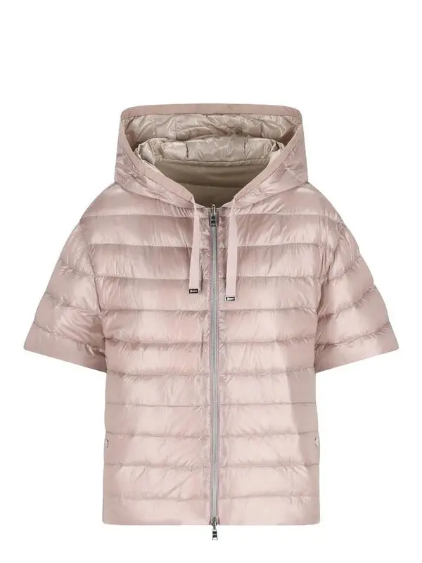 Herno Quilted Short Sleeve Hooded Jacket - Pink