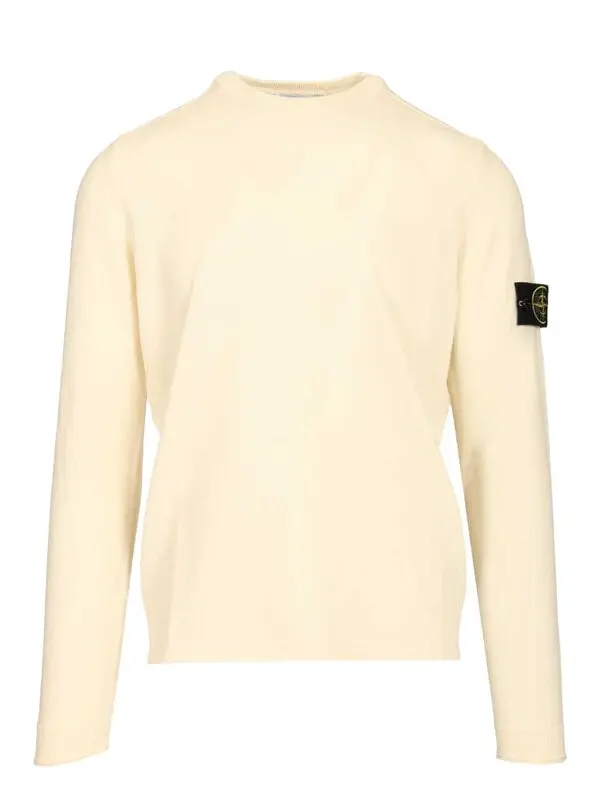 Stone Island Lightweight Organic Cotton Crew Neck Sweater - White