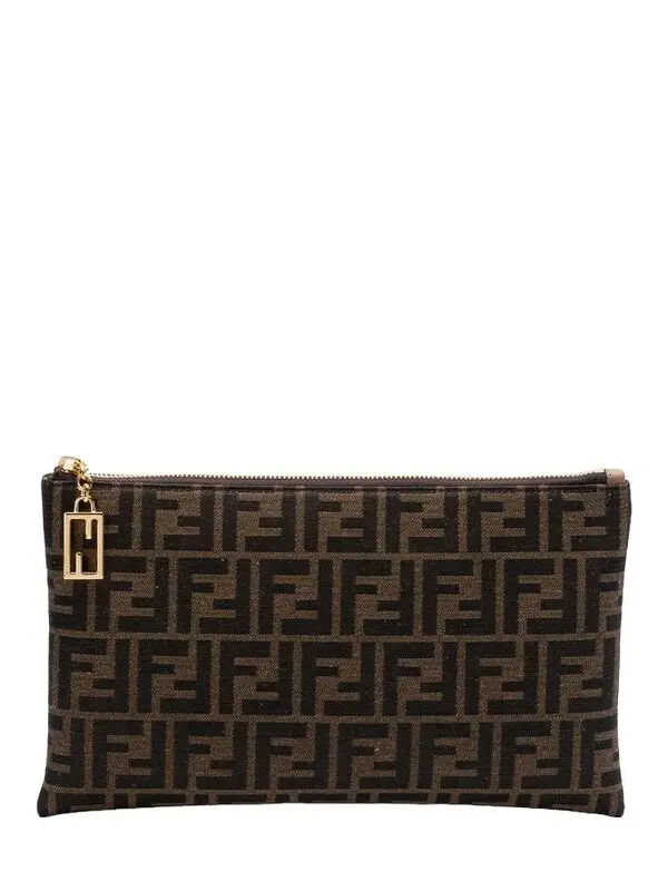 Fendi Monogrammed Clutch Bag - Brown