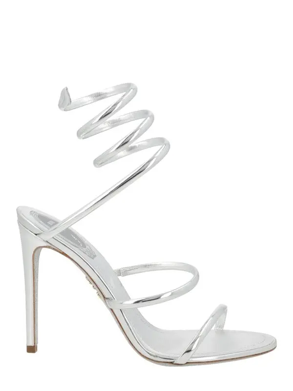 Rene Caovilla Cleo High Heel Sandals - Silver