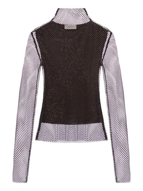 Sportmax Rhinestone Mesh T-shirt - Black