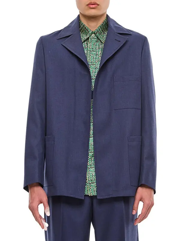 Fendi Single-breasted Dyed Wool Jacket - Multicolor