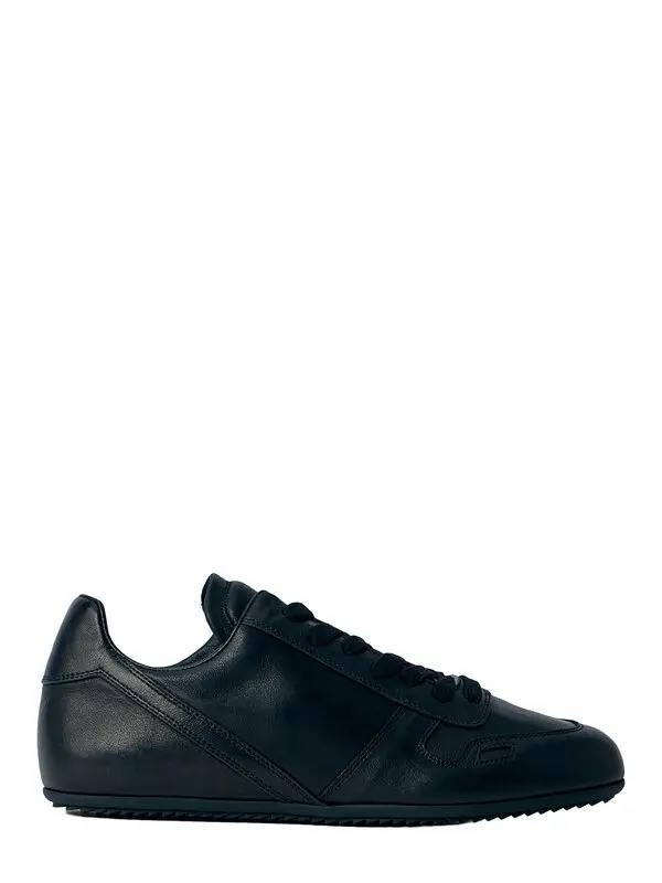 Rick Owens Minimal Leather Sneakers - Black