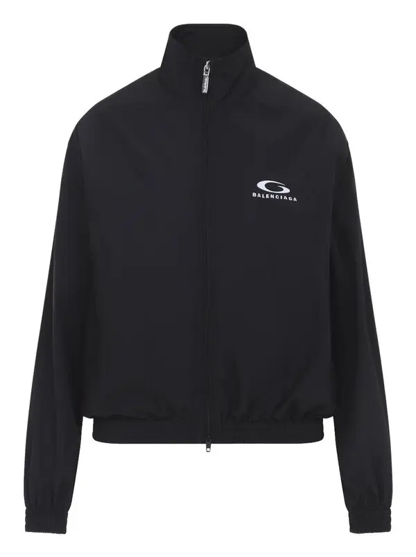 Balenciaga Cotton Jacket With Logo Detail - Black