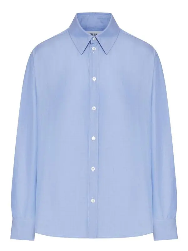 Celine Cotton Poplin Shirt - Blue
