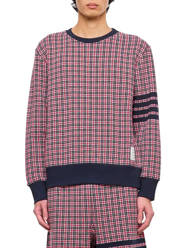 Thom Browne 4-bar Cotton Crewneck Sweatshirt - Multicolor