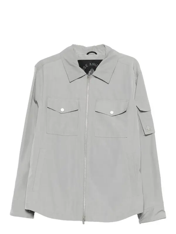 Moose Knuckles Grey Zip-up Shirt Jacket With Chest Pockets - Gray