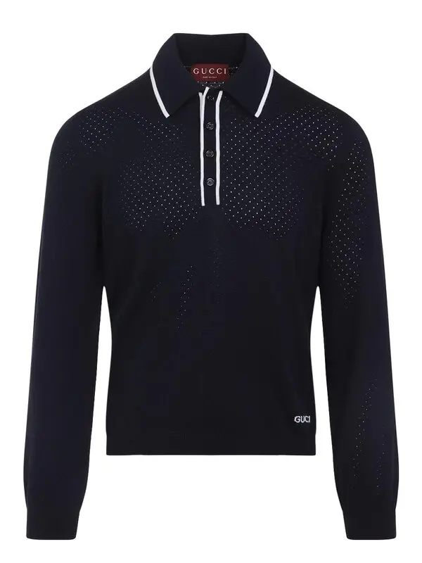 Gucci Long Sleeves Polo - Blue