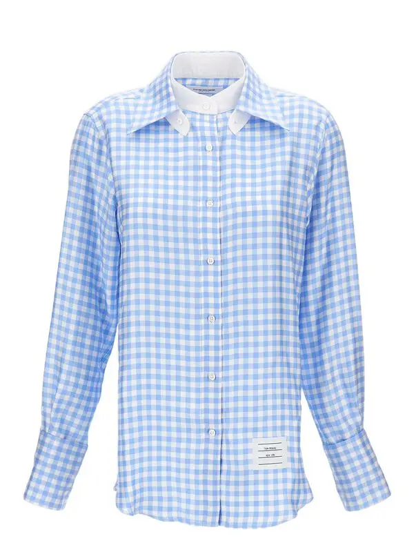Thom Browne Checked Silk Twill Shirt - Multicolor