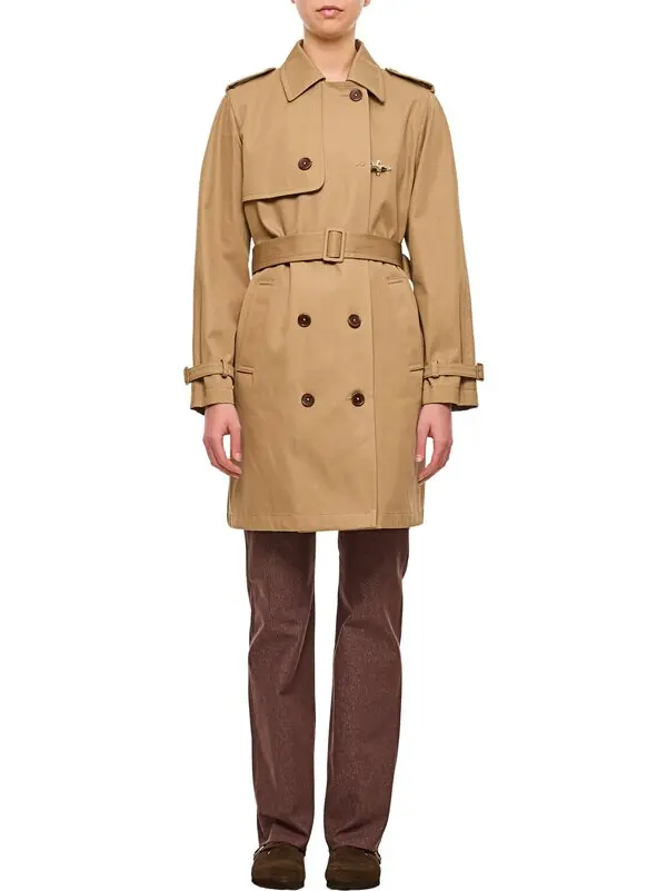 FAY Double-breasted Trench Coat - Multicolor