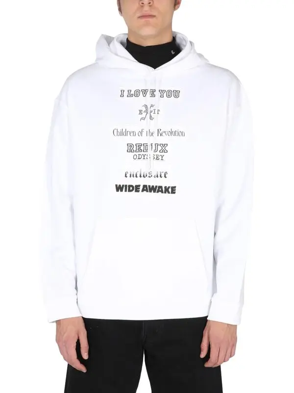 Raf Simons Graphic Print Hoodie - White