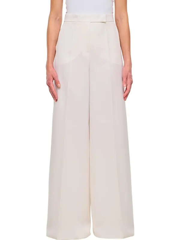 Max Mara Ninfa Wide Leg Trousers White - Multicolor