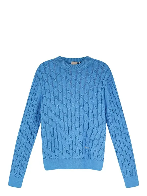 Dior Cotton Sweater With Braided Processing - Multicolor