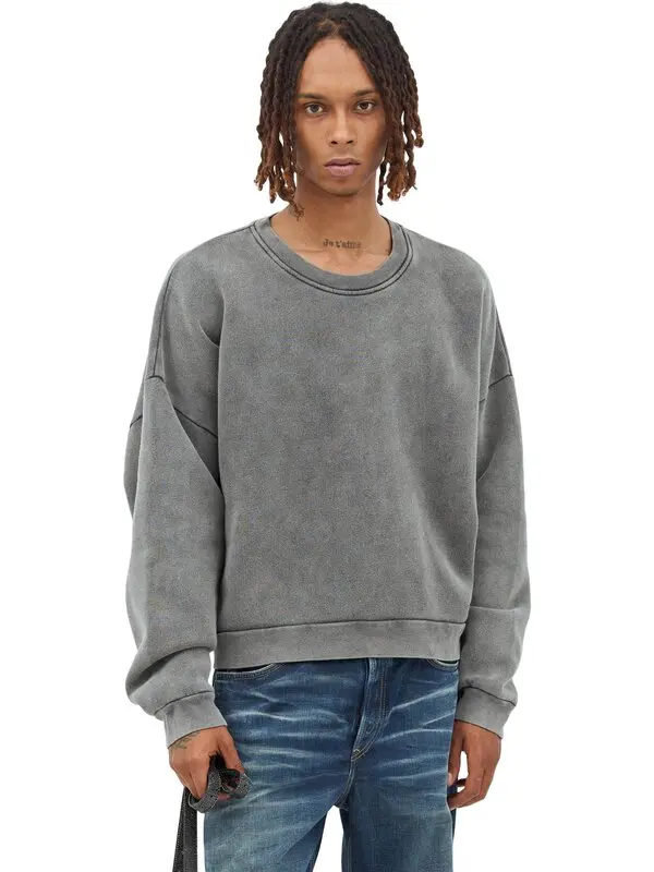 Acne Studios Logo Patch Crewneck Sweatshirt - Gray
