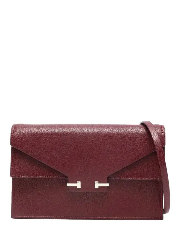 TOM FORD Dark Grain Effect Leather Clutch Bag - Red