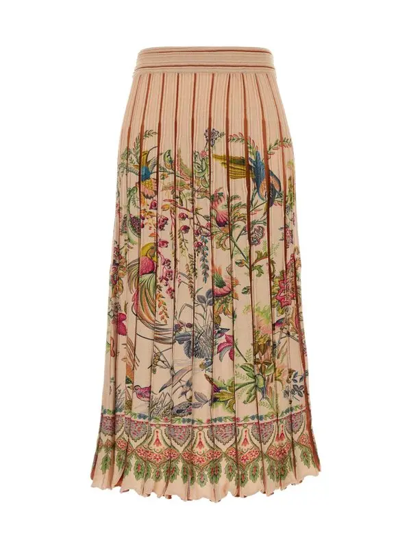 Etro Printed Polyester Blend Skirt - Multicolor