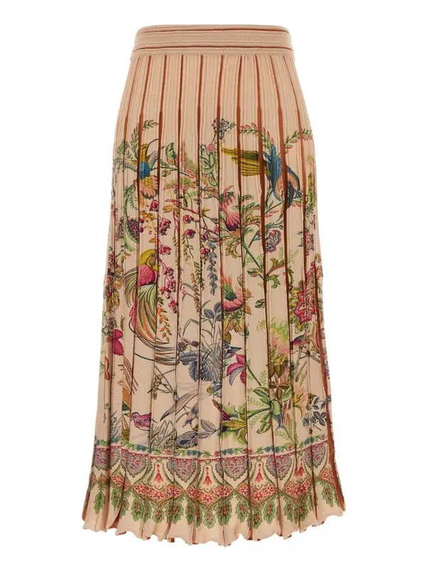 Etro Printed Polyester Blend Skirt - Multicolor