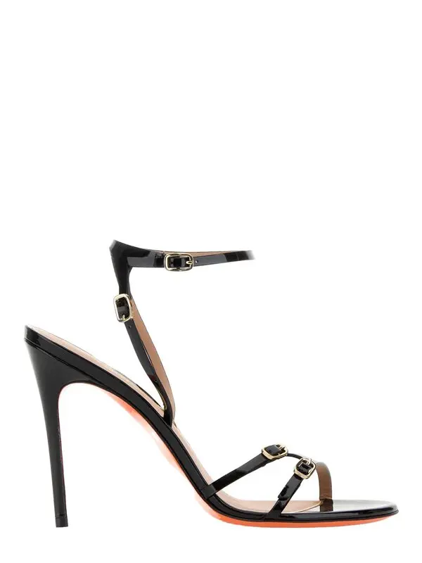 Santoni Leather Virna Sandals - Black