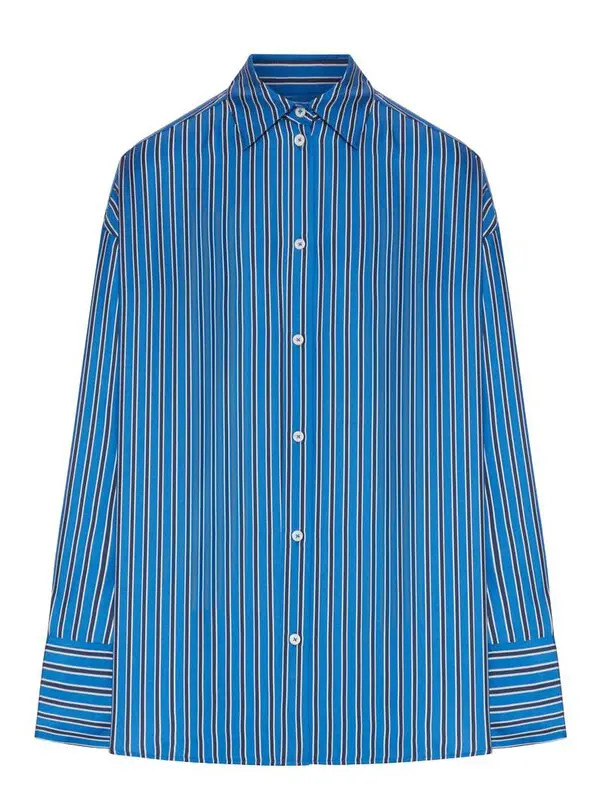 TOTEME Oversized Striped Silk Shirt - Multicolor
