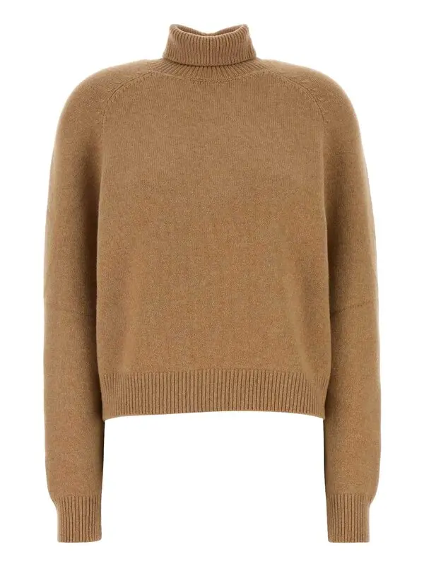 Fendi Camel Cashmere Blend Turtleneck Sweater - Brown
