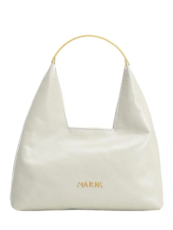 Marni Mini Trapeze Handbag In Calfskin - White