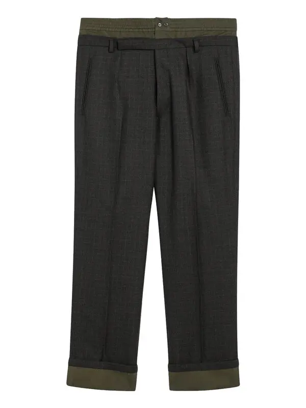 Prada Wool Trousers With Double Waistband - Green