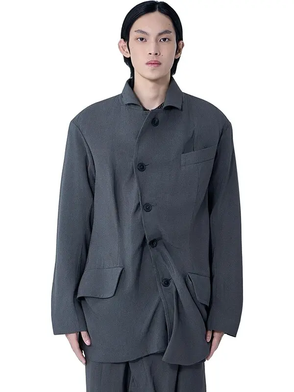 VIVIENNE WESTWOOD Asymmetrical Wool Blazer - Gray