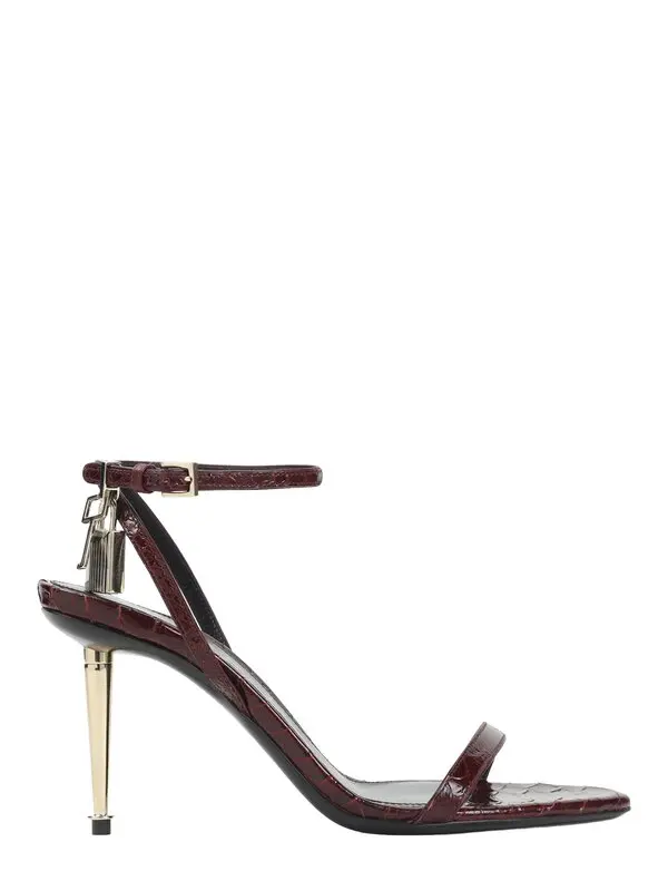 TOM FORD Semi Shiny Printed Calf Leather Sandals - Red