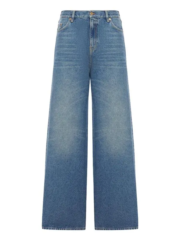 GOLDEN GOOSE Wide Leg Five-pocket Jeans - Blue