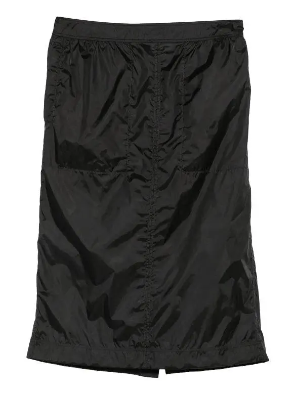 Saint Laurent Ruched Straight Skirt - Black