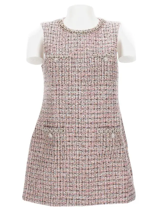 SELF-PORTRAIT Midi Dress Boucle Motif - Multicolor