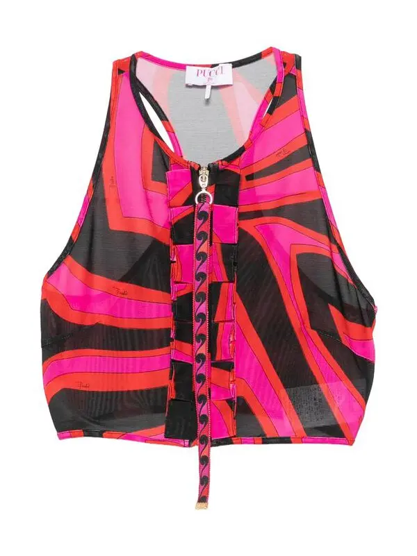 Emilio Pucci Cropped Sleeveless Racerback Top - Pink