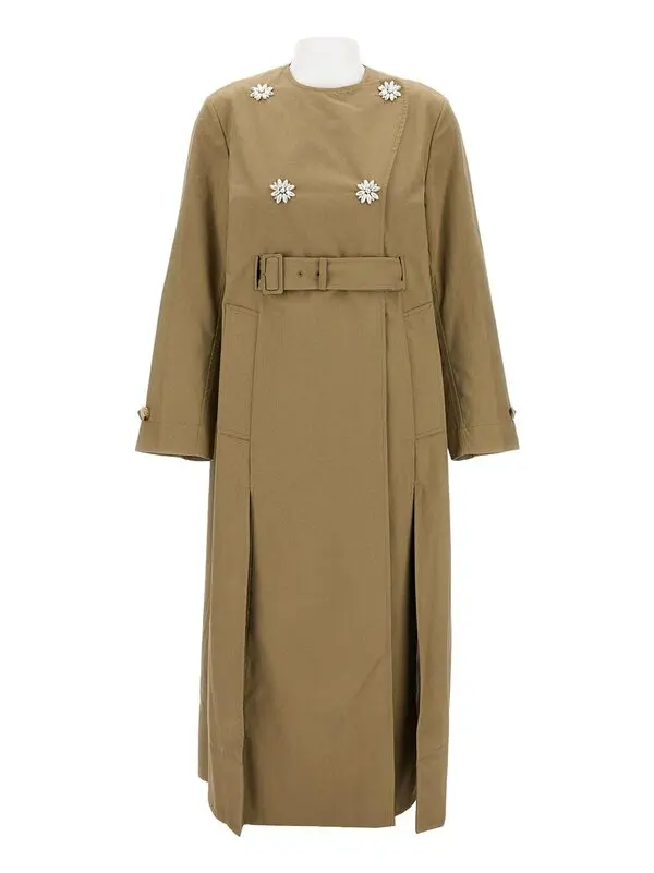 Simone Rocha Belted Long Trench Coat - Multicolor