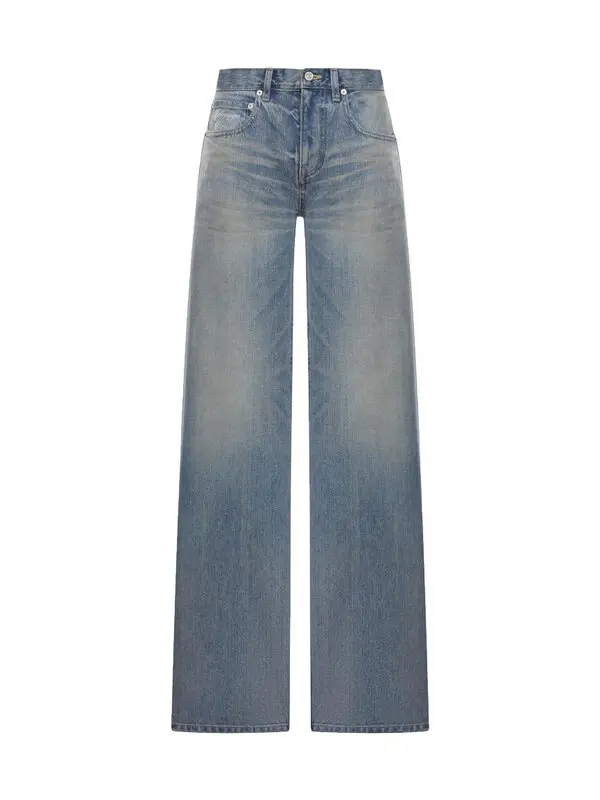 Balenciaga Wide-leg Baggy Denim Trousers - Multicolor