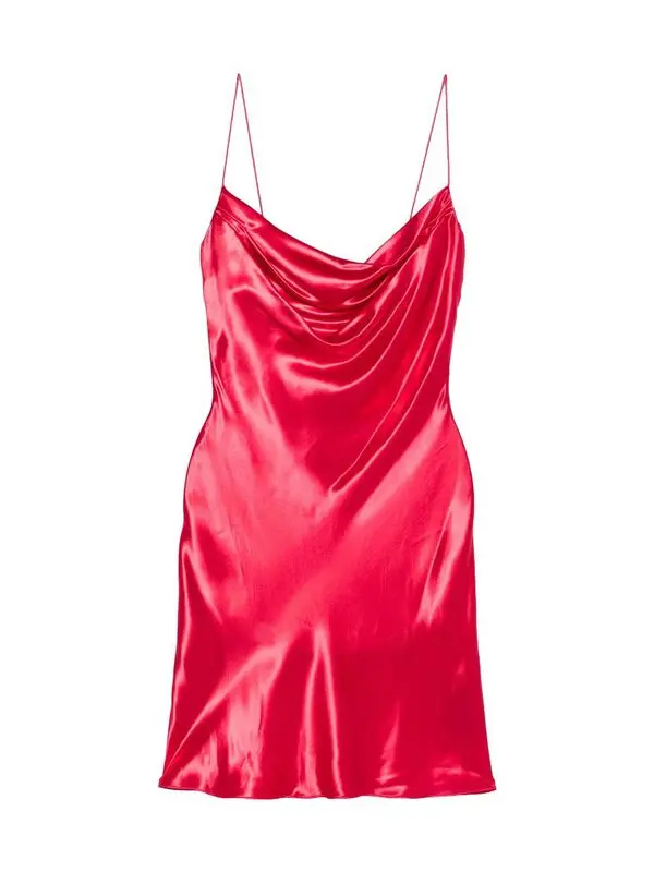 Balmain Spaghetti Strap Cowl Neck Dress - Pink